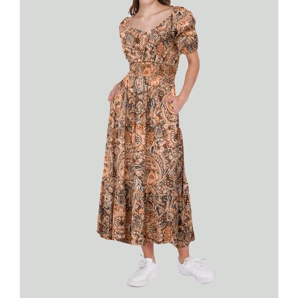 Dex | Dresses | New Dex Smocked Waist Tiered Maxi Dress In Dreamland ...